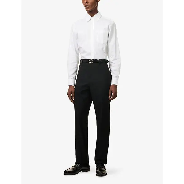 Dunhill Stripe-print Pointed-collar Cotton Shirt