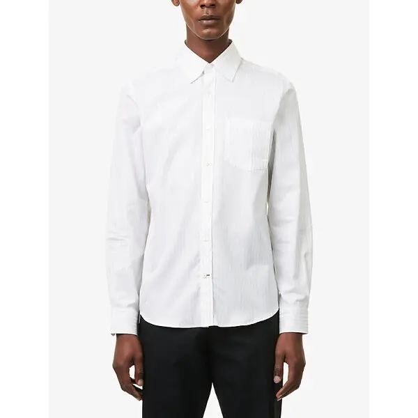 Dunhill Stripe-print Pointed-collar Cotton Shirt