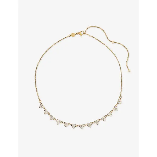 INDIGO LUNE Celina 18ct Yellow Plated Stainless Steel And Cubic Zirconia Necklace - Gold