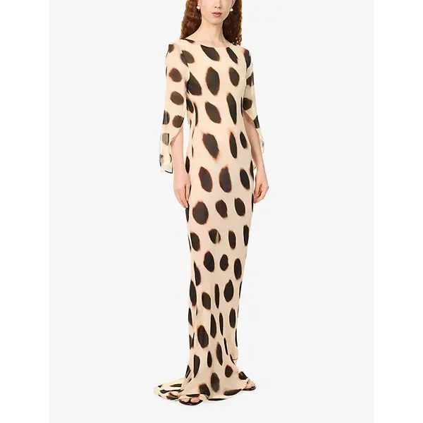 RAT AND BOA Raina Printed Crepe Maxi Dress