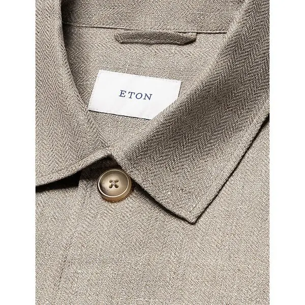 Eton Patch-pocket Linen-blend Shirt Jacket