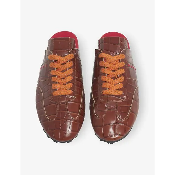 Marni Croc-effect Leather Trainer Mules