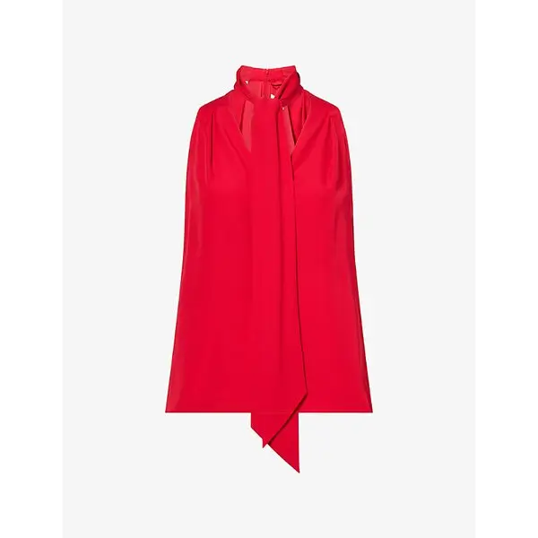 ME+EM V-neck Silk Camisole Top With Neck Tie