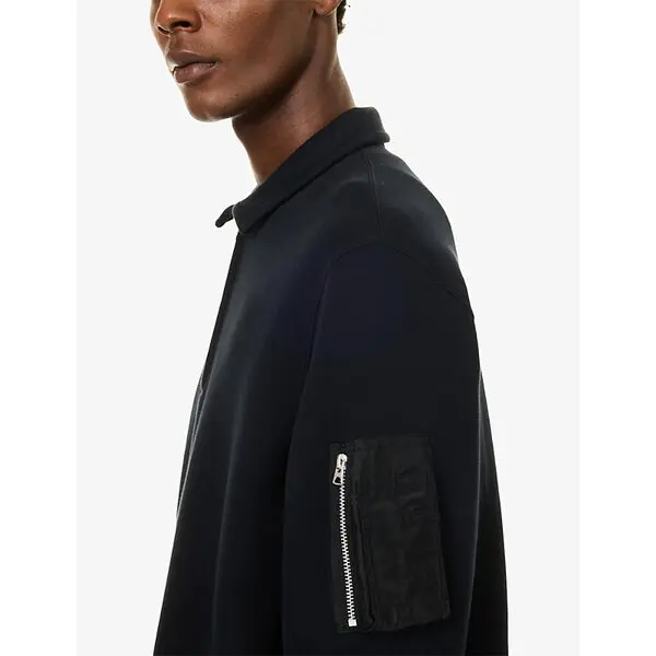Sacai Patch-pocket 1/4 Zip Cotton-blend Sweatshirt