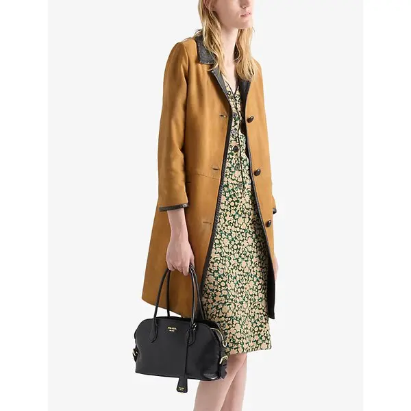 Prada Medium Leather Tote Bag - Black