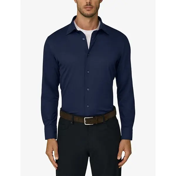Boggi Milano Regular-fit Jersey Shirt - Navy Blue