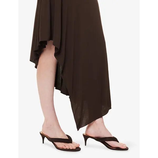 Alaïa Draped Backless Crepe Midi Dress