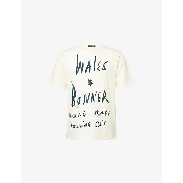 WALES BONNER Raga Text-print Cotton T-shirt
