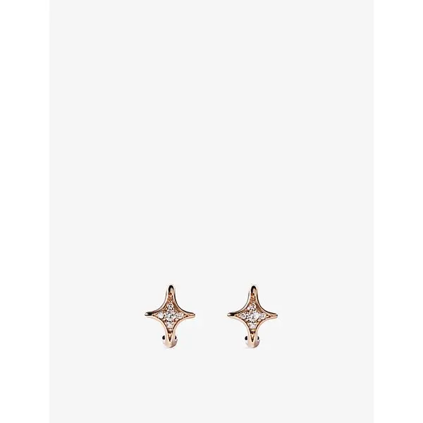 OFA 18ct Gold And Diamond Hoop Earrings - Rose