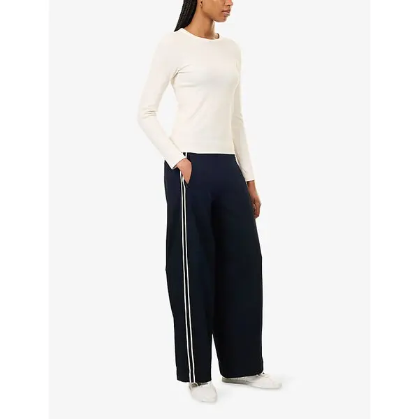 ME+EM Side-stripe Barrel-leg Jersey Trousers