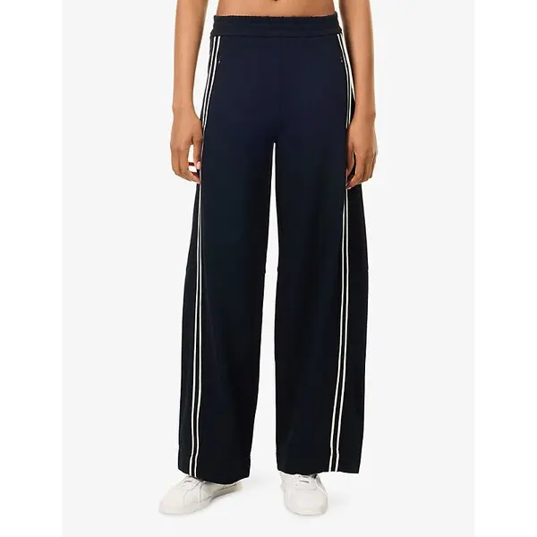 ME+EM Side-stripe Barrel-leg Jersey Trousers