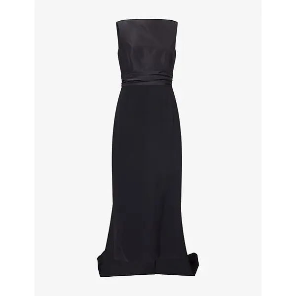 Carolina Herrera Column Bow-embellished Crepe Maxi Dress