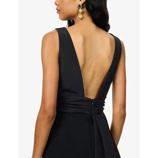 Carolina Herrera Column Bow-embellished Crepe Maxi Dress