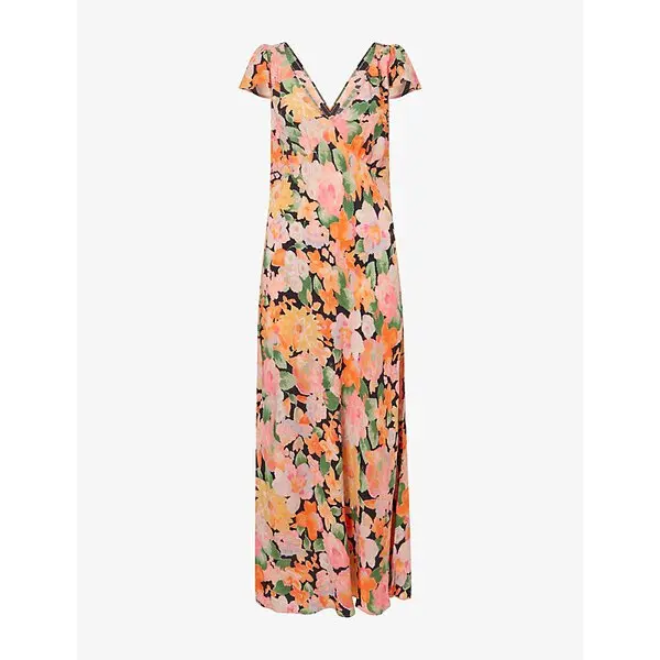 Rixo Cathy Printed Woven Midi Dress
