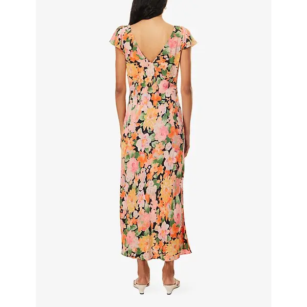 Rixo Cathy Printed Woven Midi Dress