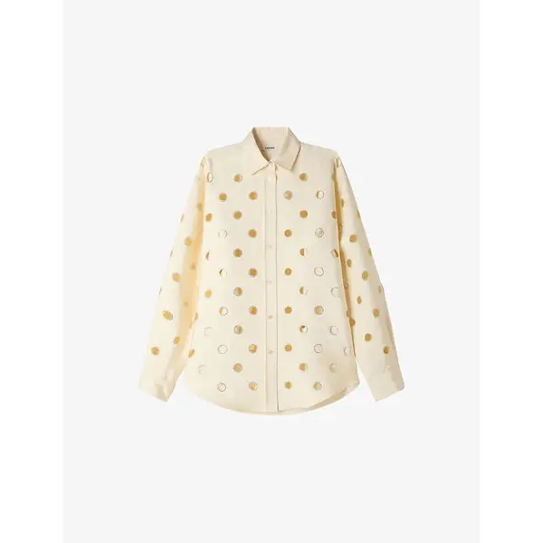 Sandro Embellished Cut-out Woven Shirt