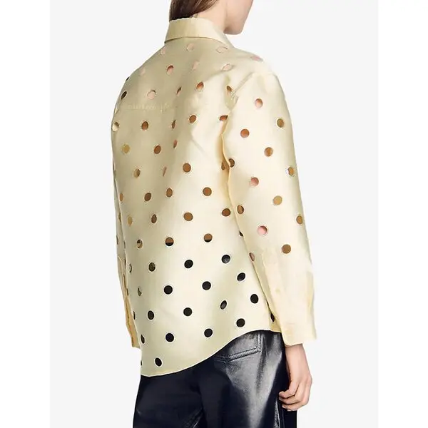 Sandro Embellished Cut-out Woven Shirt