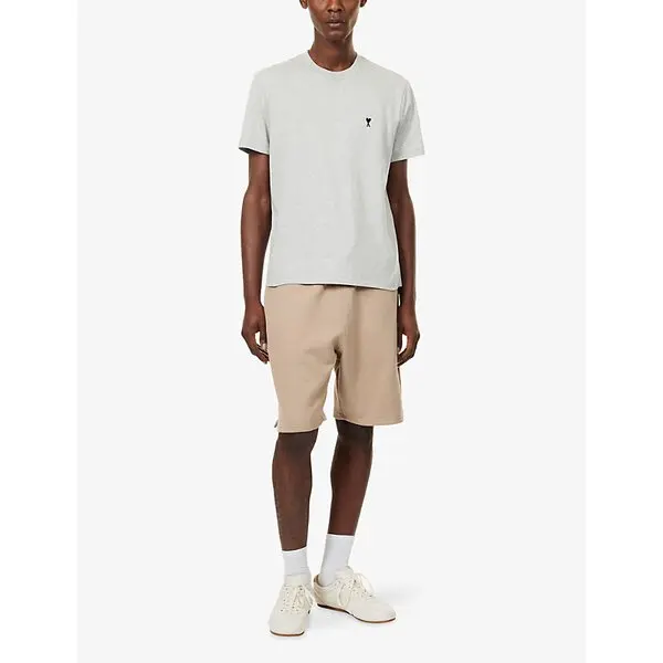 AMI Paris Logo-stitch Cotton Sweat Shorts