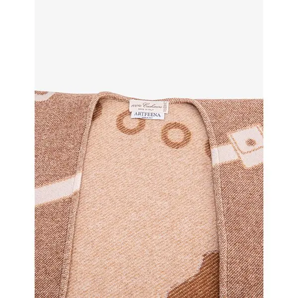 ARTFEENA Cashmere Poncho With Printed Design