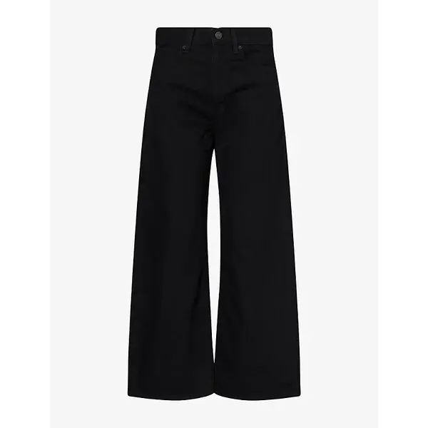 FRAME The Bow Crop Curved-leg Denim Jeans