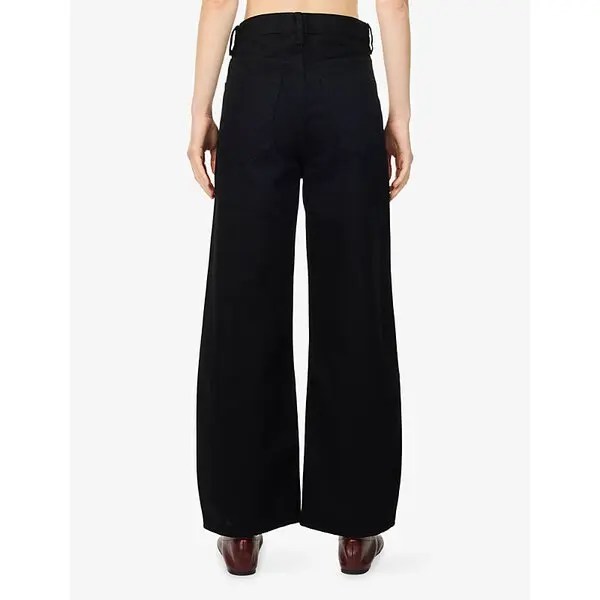 FRAME The Bow Crop Curved-leg Denim Jeans