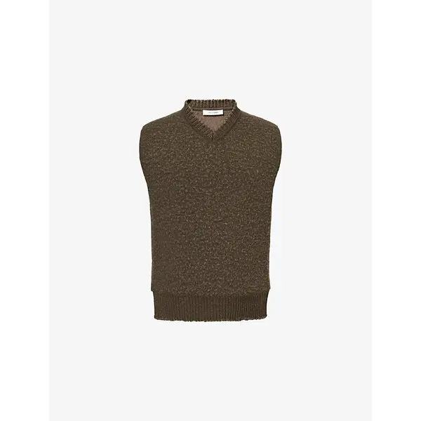 CRAIG GREEN Blanket V-neck Merino-wool And Cotton-blend Vest