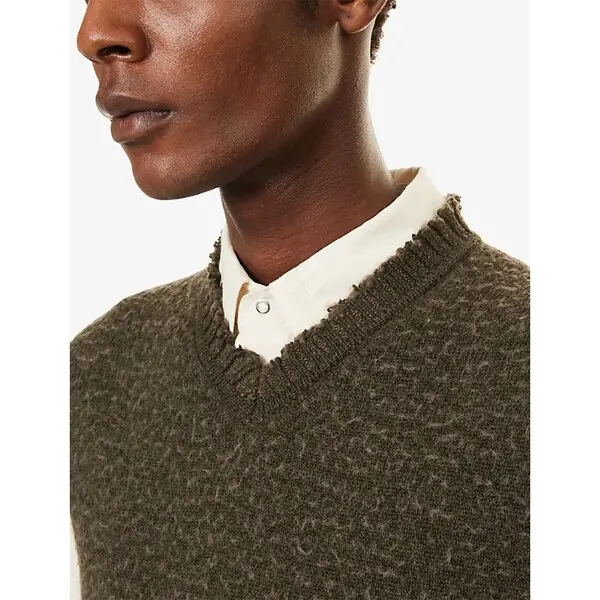 CRAIG GREEN Blanket V-neck Merino-wool And Cotton-blend Vest