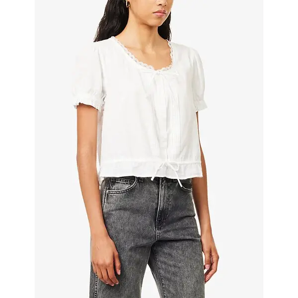 MOTHER The Love Letter Short-sleeve Cotton Top
