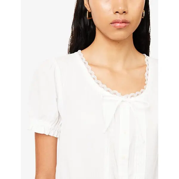MOTHER The Love Letter Short-sleeve Cotton Top