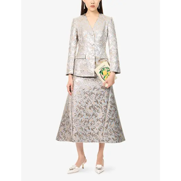 Huishan Zhang Brynn Floral-pattern Jacquard Jacket