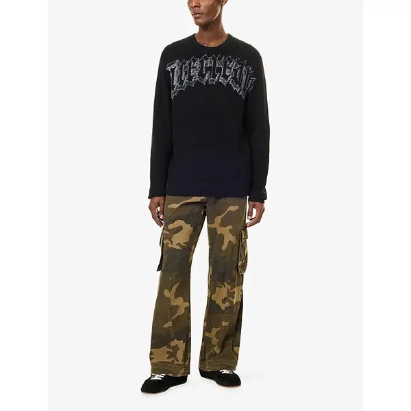 ICECREAM Gothic Logo-print Waffle Knit Top