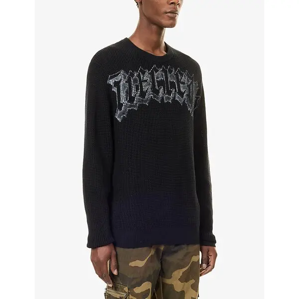 ICECREAM Gothic Logo-print Waffle Knit Top