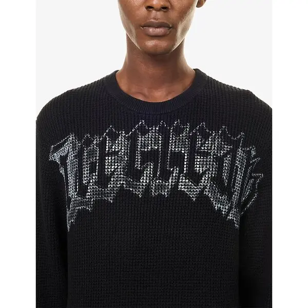 ICECREAM Gothic Logo-print Waffle Knit Top