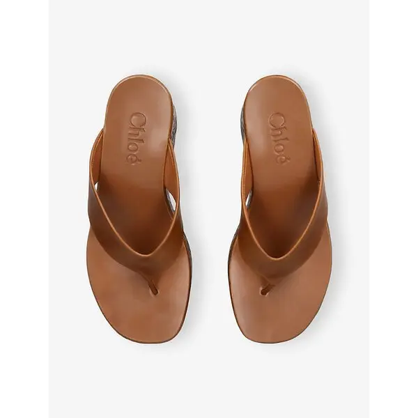 Chloé Leather Wedge Sandals With Graffiti Detailing
