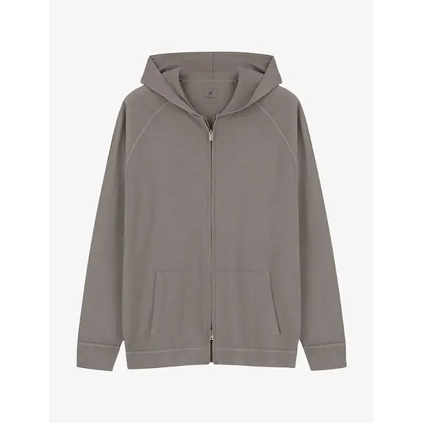 Boggi Milano Hooded Full-zip Merino-wool Sweatshirt Xxl