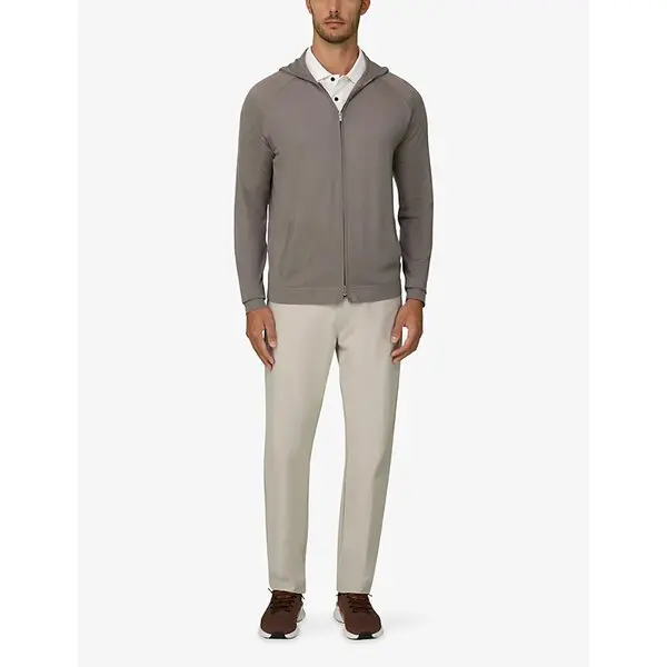 Boggi Milano Hooded Full-zip Merino-wool Sweatshirt Xxl