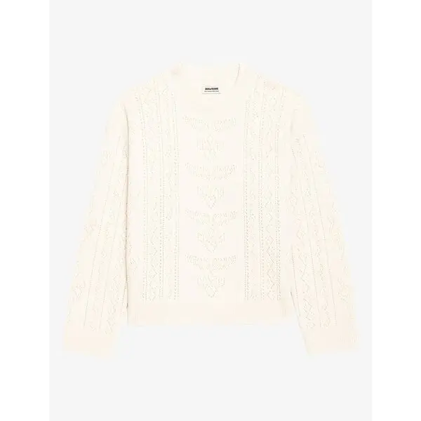 Zadig&Voltaire Markuz Pointelle-knit Wool And Cashmere-blend Jumper - Ecru