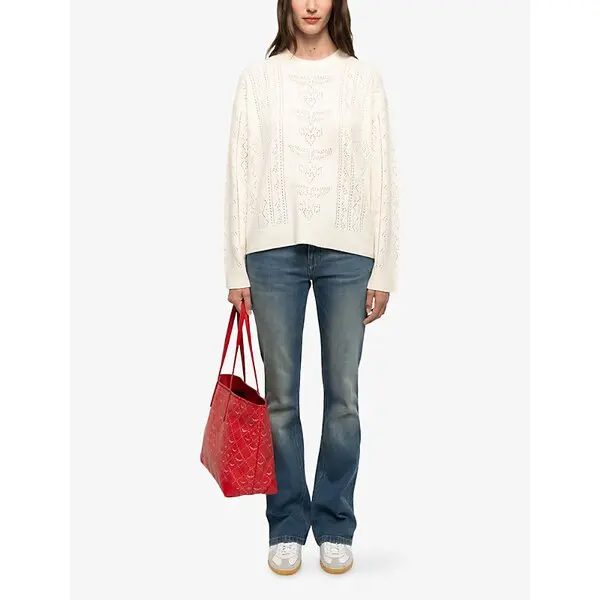 Zadig&Voltaire Markuz Pointelle-knit Wool And Cashmere-blend Jumper - Ecru