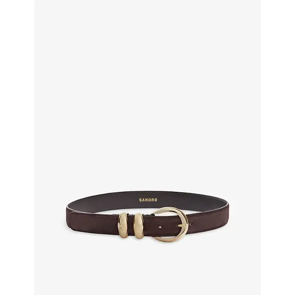 Sandro Round-buckle Suede Belt