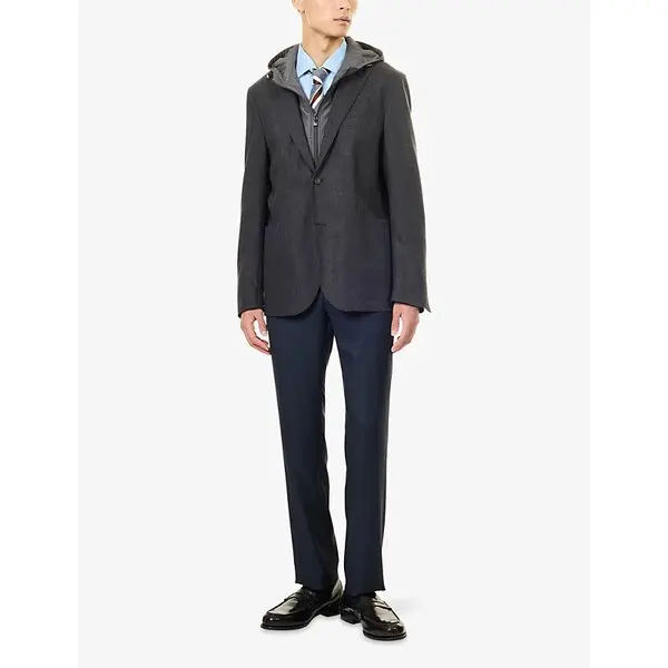 Corneliani Cashmere-flannel And Wool Jacket