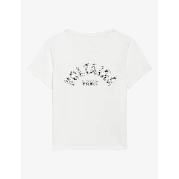 Zadig&Voltaire Alys Rhinestone-embellished Short-sleeve Cotton T-shirt - Judo