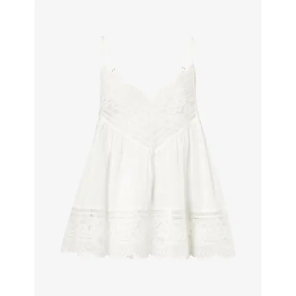 Dissh Elisa Lace-trim Cotton Top - White