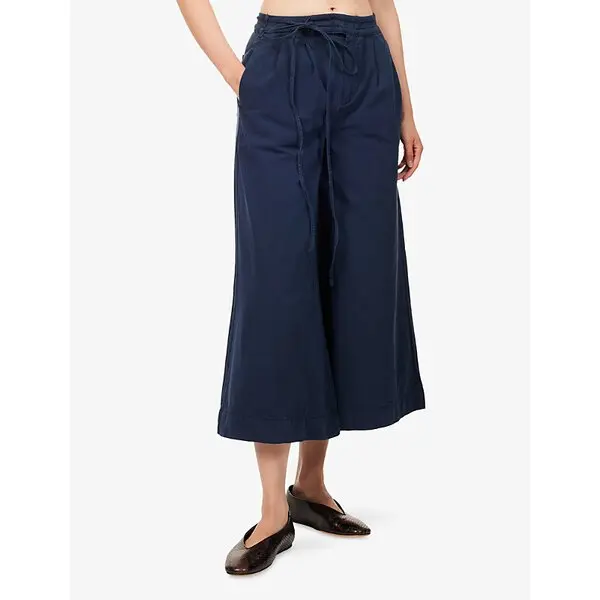 DAMSON MADDER Lotta Wide-leg Cotton Culottes - Navy
