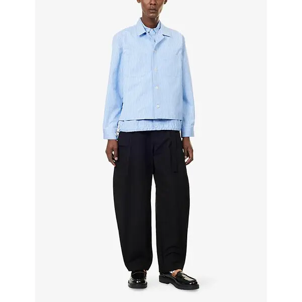 Sacai Belted Ripstop Cotton-blend Cargo Trousers