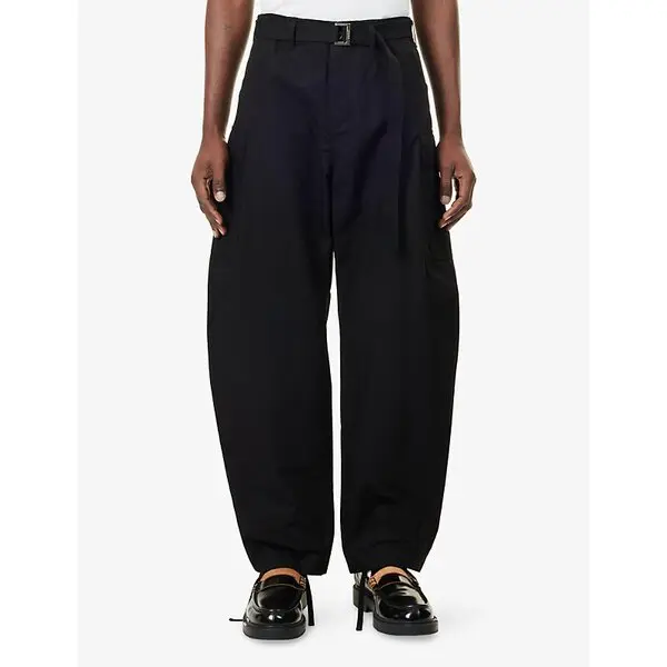 Sacai Belted Ripstop Cotton-blend Cargo Trousers