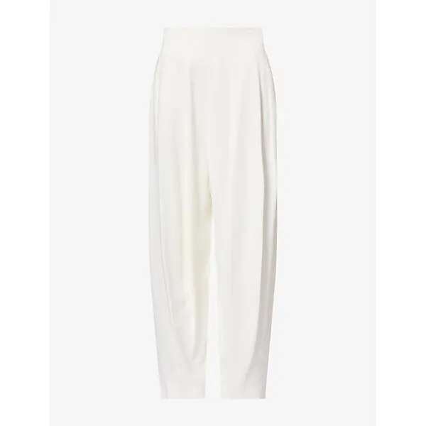 ASHLYN Blaine Barrel-leg Cotton Trousers - White
