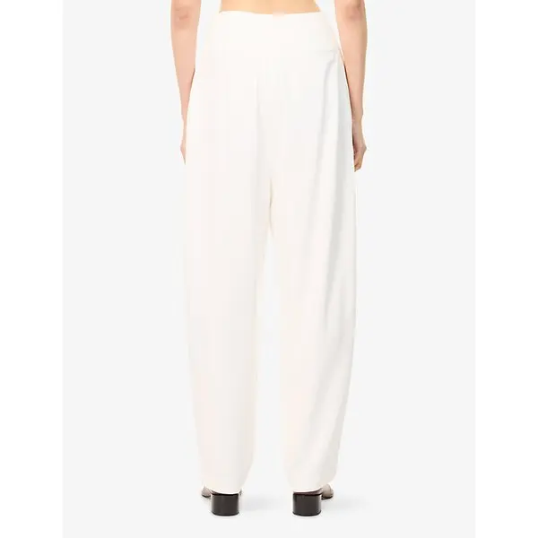 ASHLYN Blaine Barrel-leg Cotton Trousers - White