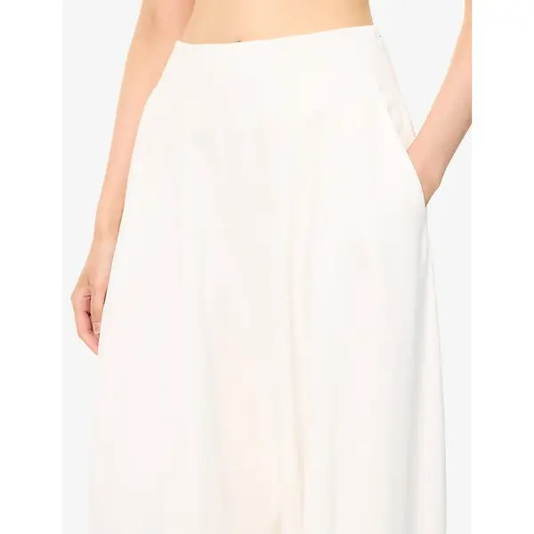 ASHLYN Blaine Barrel-leg Cotton Trousers - White