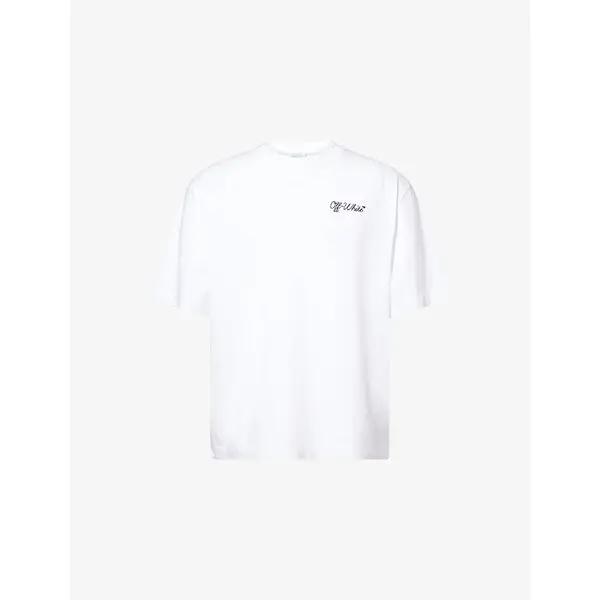 Off-White Embroidered Script Logo Cotton T-shirt