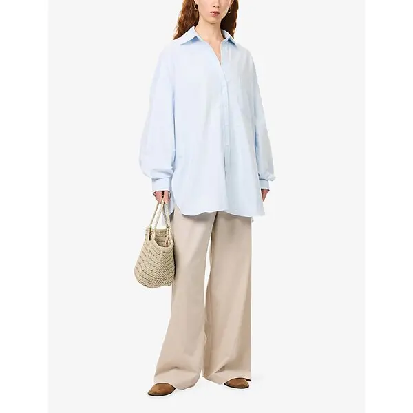 Dissh Rhea 2.0 Oversized Cotton Shirt - Ice Blue